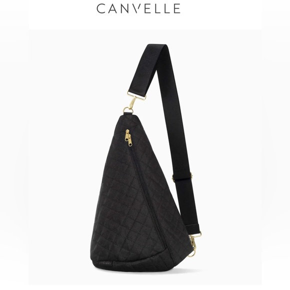 Canvelle | Bags | Brand New Canvelle Quilted Original Black Sling Bag ...